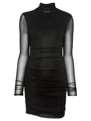 ANIYE BY Norma Ruched High-neck Mini Dress - Black