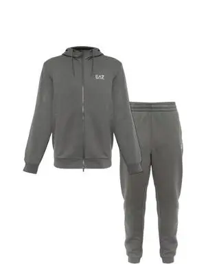 EA7 Logo-print Tracksuit - Grey