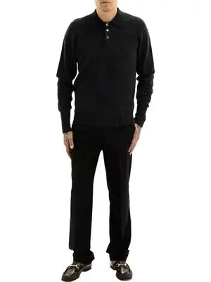 DRUMOHR Button-fastening Polo-collar Sweater - Grey