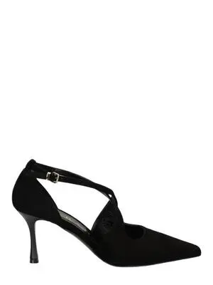 ALBANO Serene Crossover-strap Pointed-toe Pumps - Black