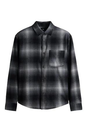 H&M Loose-fit Flannel Shirt Gray/plaid