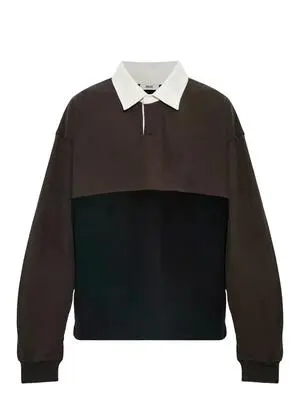 AGOLDE Blocked Rugby Colour-block Long-sleeve Polo Shirt - Brown