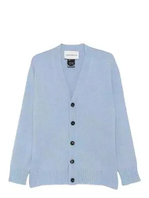 AMARANTO Button-up V-neck Cardigan - Blue