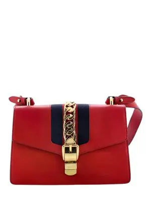 Gucci Sylvie Leather Small Shoulder Bag Red