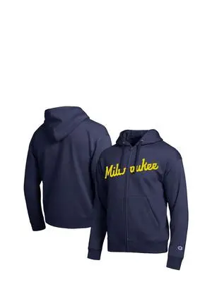 Champion Milwaukee Brewers All-star Wordmark Full-zip Hoodie At Nordstrom Navy