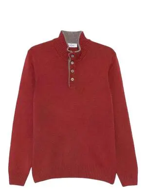 GRAN SASSO Button-placket Ribbed-trim Polo Shirt Red