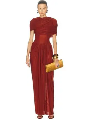 Marianna Senchina Lola Dress In Rust - Maroon