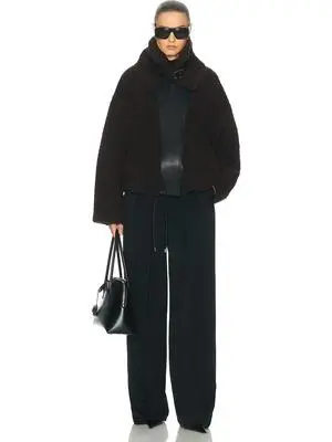 Sportmax Filtro Faux Short Hair Jacket - Chocolate