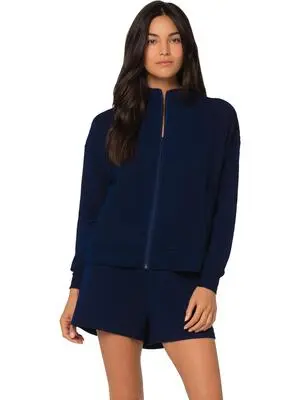 Helen Jon Boxy Zip Jacket Navy