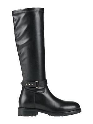 COSMOPARIS Woman Boot Black Size 9 Leather, Textile Fibers