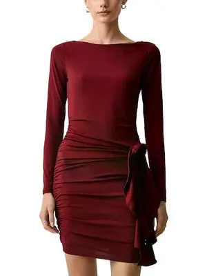 Guess Ruched Open-back Mini Dress Red