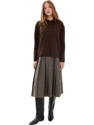 Sea Julia Plaid Combo Sweater Dress Set - Multi