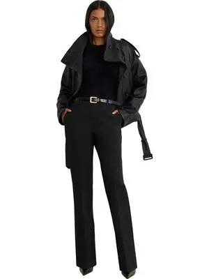 REISS Merisse Flared Mid-rise Tailored Trousers - Black