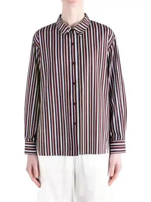 CASEY CASEY Biggy Vertical-stripe Shirt - Red