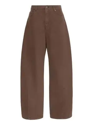 Max Mara Twill Casual Trousers - Brown