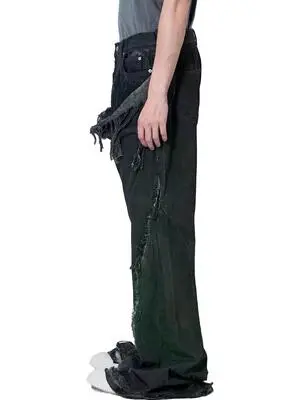 Rick Owens Distressed Frayed-edge Jeans - Black