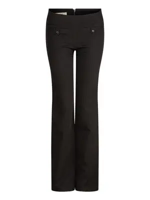 LOVE AND NOSTALGIA The Motor Running Loop And Button Front Pant - Black