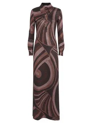 Emilio Pucci Lurex Jersey Iride Print Maxi Dress - Metallic