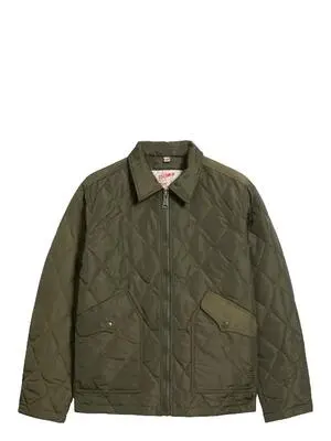 SCHOTT Quilted Down Shirt Jacket - Olive