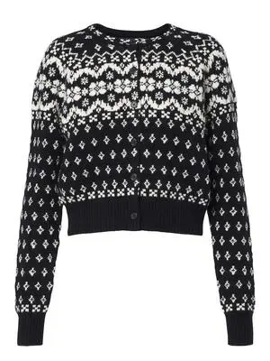 Polo Ralph Lauren Jacquard Wool, Cotton, And Alpaca Cardigan - Black