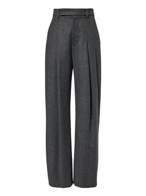 Brunello Cucinelli Wool And Cashmere Wide-leg Pants - Grey
