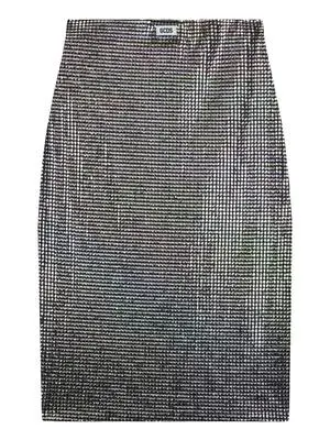 Gcds Shiny Pencil Midi Skirt - Silver