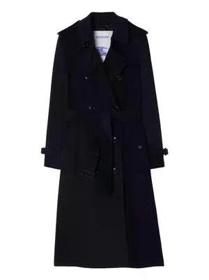 Burberry Long Cashmere Kensington Trench Coat Blue