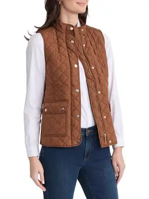Jones New York Quilted Vest - Barrel Brown