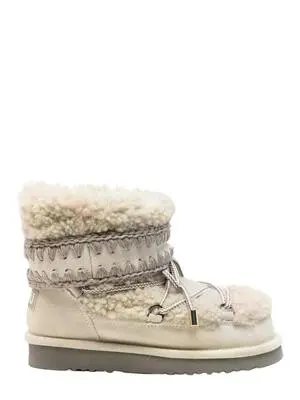 Mou Eskimo 18 Crochet-trim Ankle Boots - Neutrals