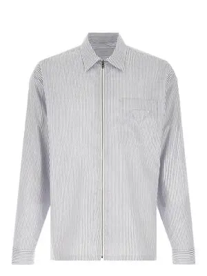 Prada Zip Striped Shirt - Blue