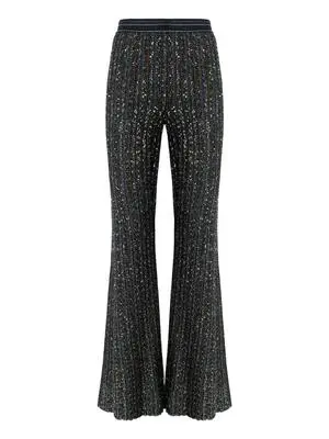 MISSONI Striped Flared Trousers With Sequins