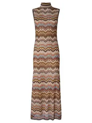 Missoni Long Halterneck Dress In Lamé Viscose - Multicoloured