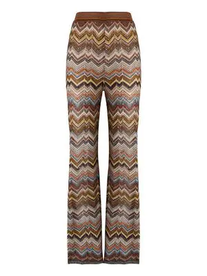 MISSONI Palazzo Trousers With Striped Chevron Motif