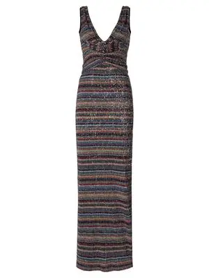 MISSONI Long Dress With Torchon Detail In Lamé Viscose