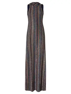 Missoni Long Dress In Striped Knit - Multicoloured