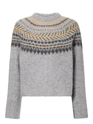 Barbour Annette Fair Isle Knitted Jumper - Grey Multi