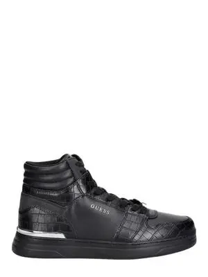 Guess Wystor Croc-effect High-top Sneakers - Black