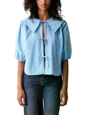 Marc O'polo Tie-fastening Sailor-collar Blouse - Blue