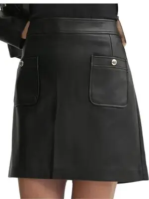 MORGAN Button-detail Pocket Mini Skirt - Black