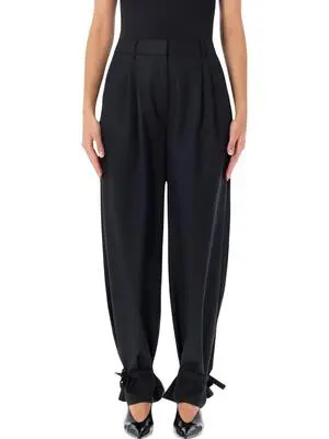 OPERASPORT Pleated Tapered Trousers With Tie Hem - Nero