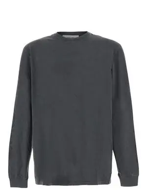 GOLDEN GOOSE 100% Cotton Long Sleeve Crew Neck T-shirt - Grey