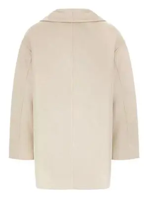 THE DYNAMIS STUDIO Double-breasted Wool Short Coat - Neutrals