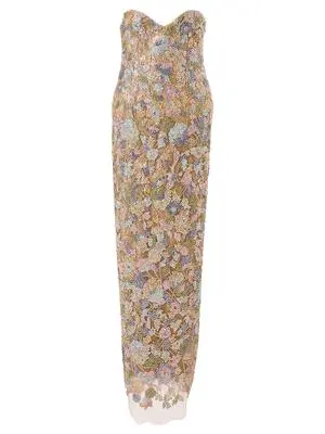 CAROLINA HERRERA Strapless Nylon Tulle Dress