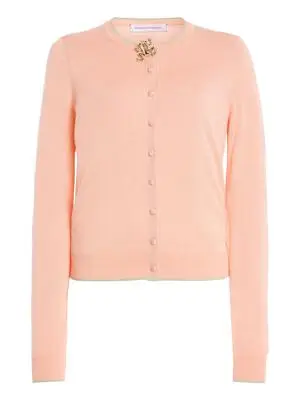 Carolina Herrera Long-sleeve Fine Gauge Signature Silk Cardigan - Multi