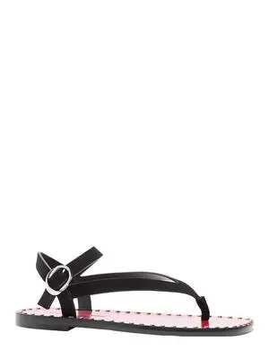 Proenza Schouler Glove Grommet Sandals In Calfsuede - Black