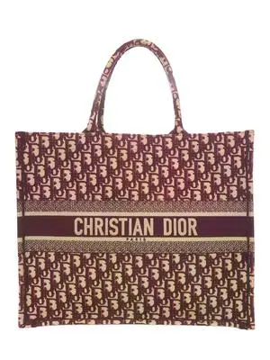 Dior 2019 Large Oblique Canvas Book Tote Bag - Red