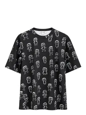 JULIA ALLERT Art Print Crew Neck T-shirt - Black