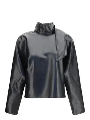 AGOLDE Kembra Recycled Leather Top - Black