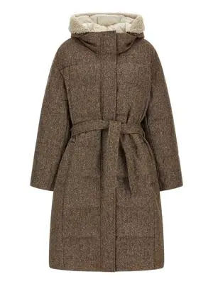Brunello Cucinelli Shiny Zipper Pull' Down Jacket - Brown