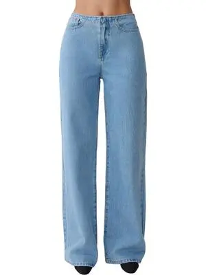 Meshki Caitlin Mid Rise Denim Jeans - Classic Blue